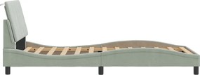 Rám postele s LED osvětlením bez matrace Hanko světle šedý 100 x 200 cm samet 3213763