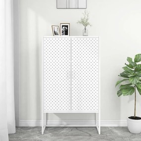 Komoda bílá 80 x 35 x 135 cm ocel 335875