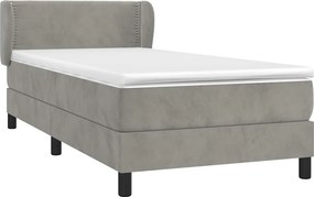 Box spring postel s matrací světle šedá 80 x 200 cm samet 3127397