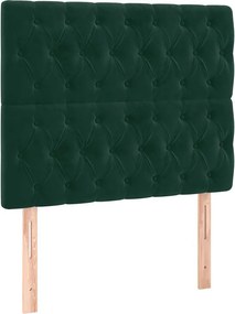 Box spring postel s matrací tmavě zelená 90x200 cm samet 3138004