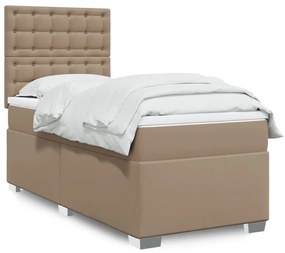 Box spring postel s matrací cappuccino 90x200 cm umělá kůže