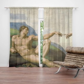 Sablio Závěs Stvoření Adama - Michelangelo Buonarroti: 2ks 140x250cm