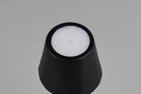 Matně černá LED stolní lampa s kovovým stínidlem (výška 21 cm) Diaz – Reality
