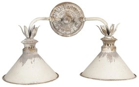 Krémová kovová nástěnná vintage lampa Alieke – 56x30x33 cm