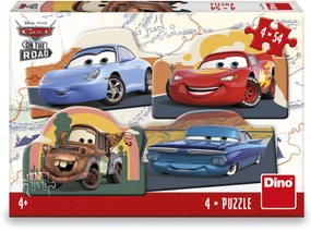 DINO Puzzle Auta na cestě (Cars) 4x54 dílků 19x13cm skládačka dn333284