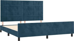 Rám postele bez matrace tmavě modrý 160x200 cm samet 3125767
