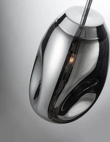 Skleněné závěsné svítidlo v leskle stříbrné barvě ø 22 cm Lava – Nova Luce