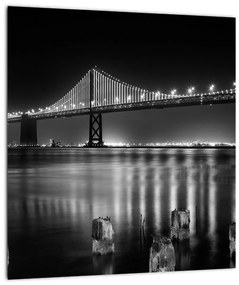 Obraz - Černobílý most (30x30 cm)