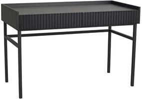 OnaDnes -20% Černý dubový pracovní stůl ROWICO HALIFAX 120 x 61 cm