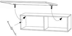Obývací stěna CALABRINI c | 250 cm | 4 díly U | černá lesk/bílá lesk