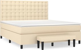 Box spring postel s matrací krémová 160x200 cm textil 3136930