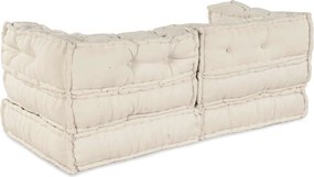 Modulová pohovka 2 ks Textil Krémová 140 x 70 x 56 cm 3315061