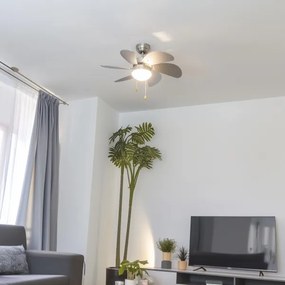 ZEVENTI - Stropní ventilátor FAMARA 1xE14/60W/230V šedá