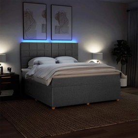 Box spring postel s matrací tmavě šedá 180x200 cm textil 3294436