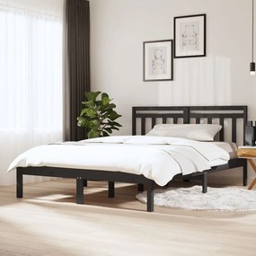 Rám postele šedý masivní borovice 140 x 190 cm,  3100571