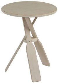 Béžový dřevěný odkládací stolek s pádly Paddles - Ø 45*56cm