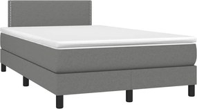 Box spring postel s matrací a LED tmavě šedá 120x200 cm textil 3133062