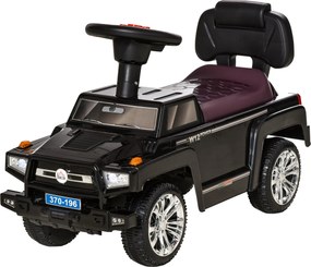 HOMCOM Dětský Off-Road Auto pro Jízdu, Auto s Osvětlením a Hudbou, Věk 18-36 Měsíců, 68x30,5x41,5cm, Černé