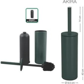 Spirella AKIRA WC štětka matná tmavě zelená / ocel