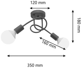 Dětský přisazený lustr OXFORD 2xE27/15W/230V šedá