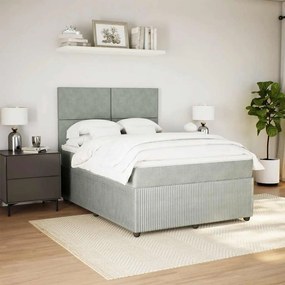 Box spring postel s matrací světle šedá 140x200 cm samet 3292352