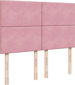 Box spring postel s matrací růžová 140x190 cm samet 3292333