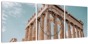 Obraz - Antický akropolis (s hodinami) (90x30 cm)