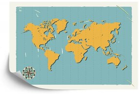 Fototapeta Mapa Světa Retro Hladký vinyl 104x70.5