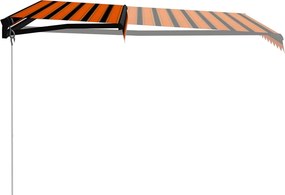 Ručně zatahovací markýza s LED světlem 350x250 cm oranžovohnědá 3055225