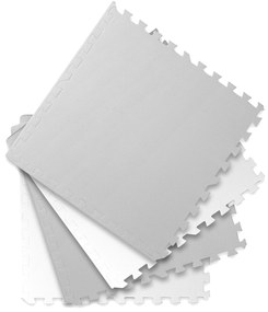 Velká pěnová podložka Ricokids puzzle 60x60 cm 4 ks bílá a šedá pro děti