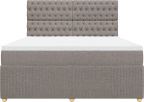 Box spring postel s matrací taupe 180x200 cm textil 3294446