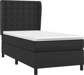 Box spring postel s matrací černá 90x190 cm umělá kůže 3129003
