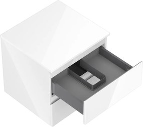 Mexen Orio, koupelnová skříňka 50 cm s horní částí, 2 zásuvky, bílá lesklá, 91A10-05047-2-BFFC00