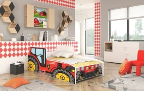 Postel s matracem TRACTOR RED 160x80