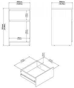 Tvilum Noční stolek Simplicity 221 bílý lesk