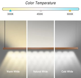 Immax NEO 07305L - LED Stm lustr na lanku MADEIRA 44W/230V Wi-Fi Tuya 202 cm dub