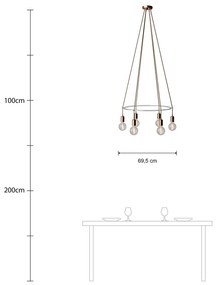 creative cables Lustr cage glóbus se 6 žárovkami Barva: Matný bronz