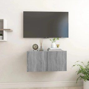Fionshop 263596008 Závěsná Tv skříňka šedá sonoma 60 x 30 x 30 cm kompozi