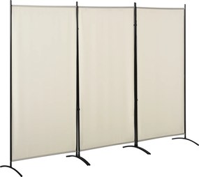 HOMCOM 3-panelový paravan 253x50x182 cm skládací paravan s 6 kovovými nohami, ochranný paravan pro kancelář a ložnici, béžový