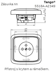 ABB Tango zásuvka slonová kost 5518A-A2349 C