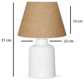 Opviq Stolní lampa AYD-3161, Krémová, Bílá