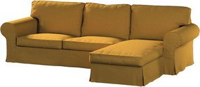 Potah na pohovku IKEA Ektorp 2-místná s lenoškou barva žlutá látka pletený vzor