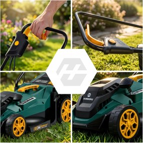 Elektrická sekačka HM-612, 1400W, 34cm, zelená | Humberg
