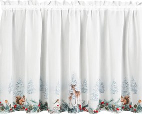 KRÁTKÁ VÁNOČNÍ ZÁCLONA NA PÁSCE XMAS19 150X70 CM VZOROVANÁ