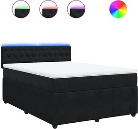 Box spring postel s matrací černá 160x200 cm samet 3290090