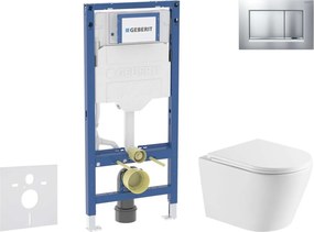 Geberit Duofix - Set předstěnové instalace, klozetu Nefia a sedátka softclose, tlačítko Sigma20, lakovaný chrom mat/chrom SANI11CA2106