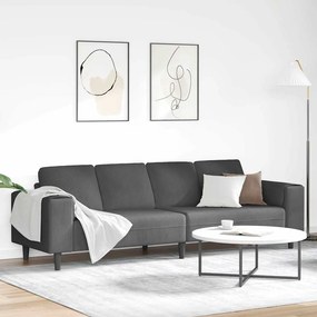 Pohovka Tmavě šedá 250 x 77 x 76 cm Žebrovaná látka 3335101