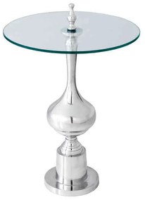 invicta interior Odkládací stolek Abstract 65cm stříbrný, se skleněnou deskou 42227