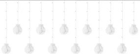 Vánoční osvětlení ISO19736  světelný závěs s koulemi 108 LED na USB, teplý bílý