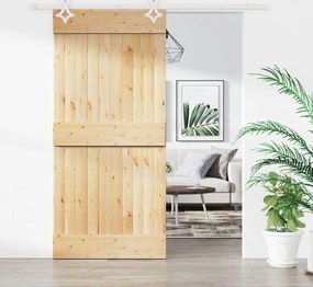 vidaXL Posuvné dveře s kováním 90 x 210 cm masivní borové dřevo [3203182]